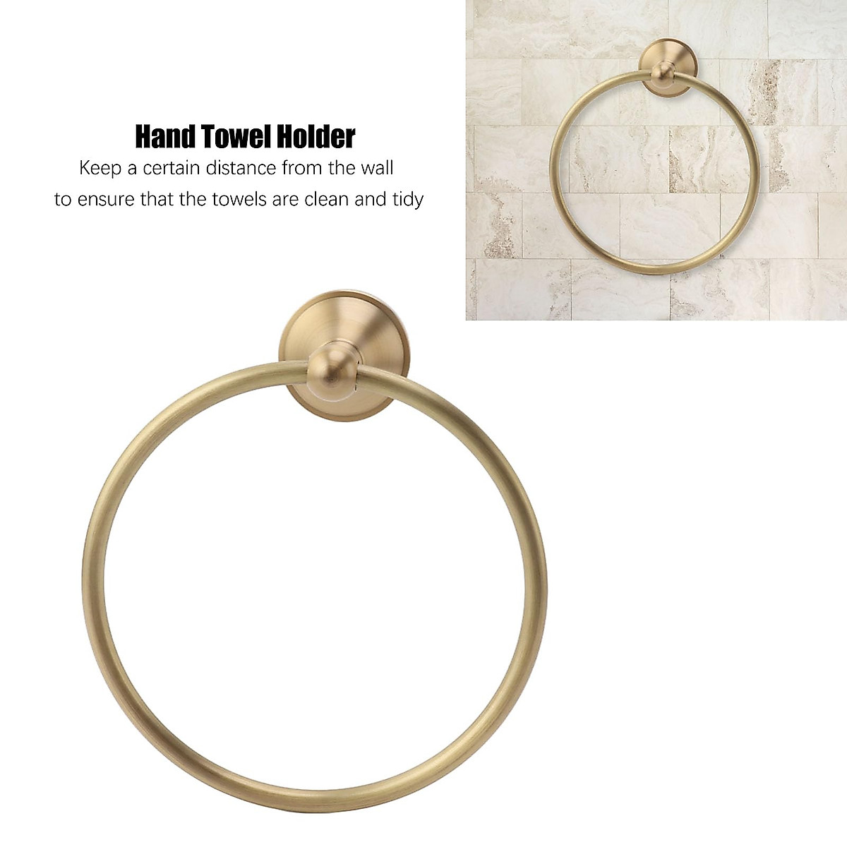 Fafeicy Towel for Bathroom, Kitchen Bath Towel Holder, Round Wall Mounted Hand Shower Towel Holder Rack for Bathroom (960830)