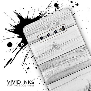 DesignSkinz White & Gray Wood Planks Protective Vinyl Decal Wrap Skin Cover Compatible with The Samsung Galaxy S20 (Screen Trim & Back Glass Skin)