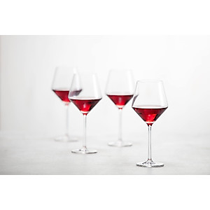 Zwiesel Glas Pure Tritan Crystal Stemware Glassware Collection Beaujolais Red Wine Glass, 16 Ounce (4 Pack)