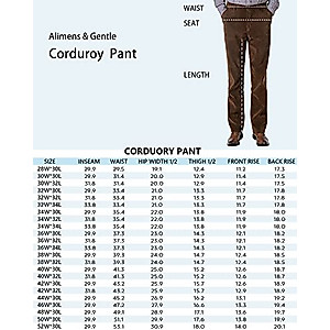 Alimens & Gentle Mens Corduroy Trouser Pants with Pockets-Black 02, 36W x 32L