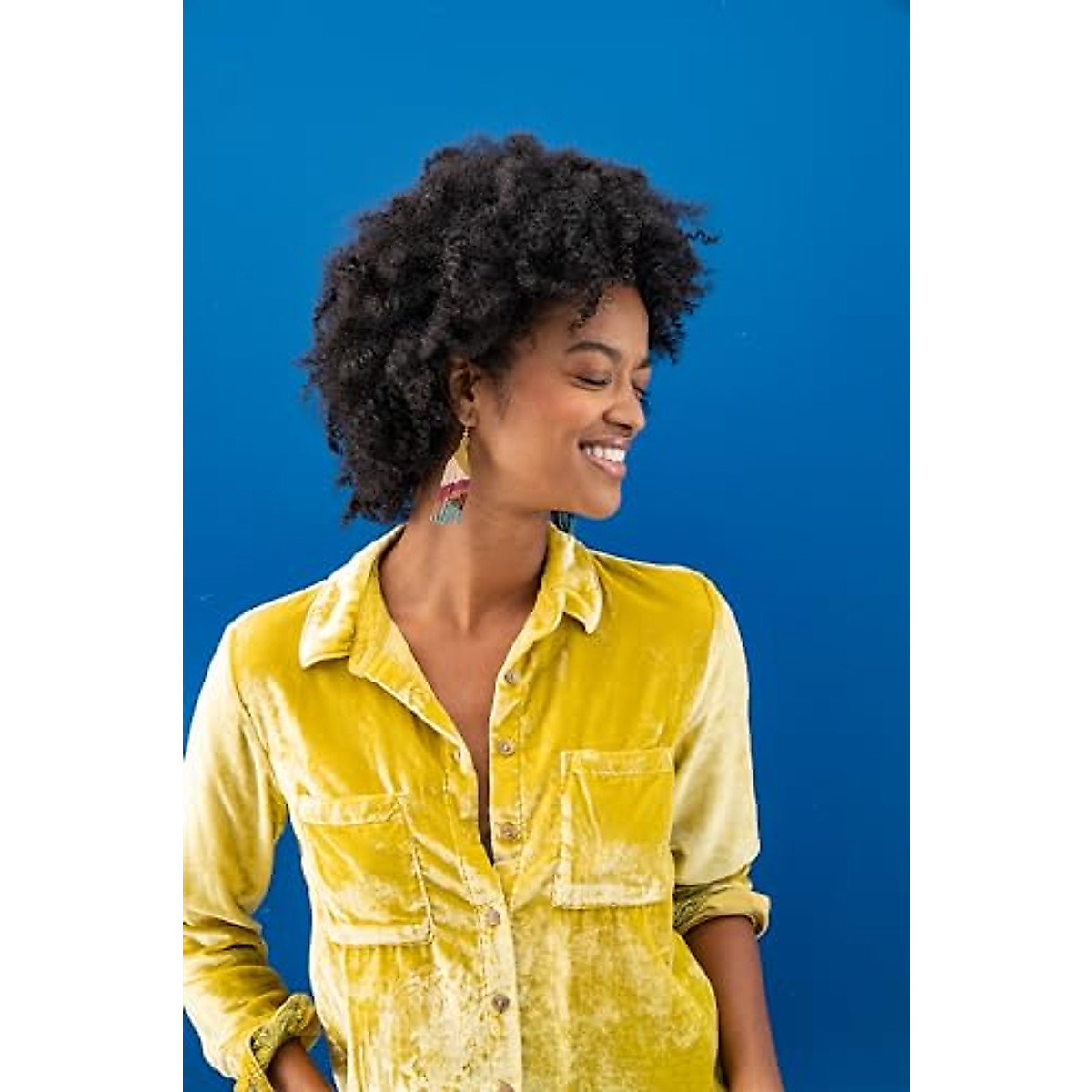 INK+ALLOY Boho Beaded Earrings for Women Dangling, Lennon Seed Bead Medium Fringe Dangle Earrings, Handmade Jewelry for the Modern Bohemian, 3.25-Inch Length (Muted Geometric)