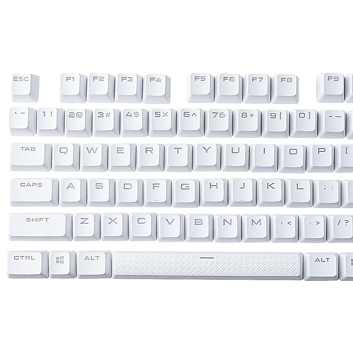 PBT Double-Shot Full Set 104 Key keycaps US Layout Replacement for Corsair K70 RGB MK.2 SE Mechanical Keyboard (White)