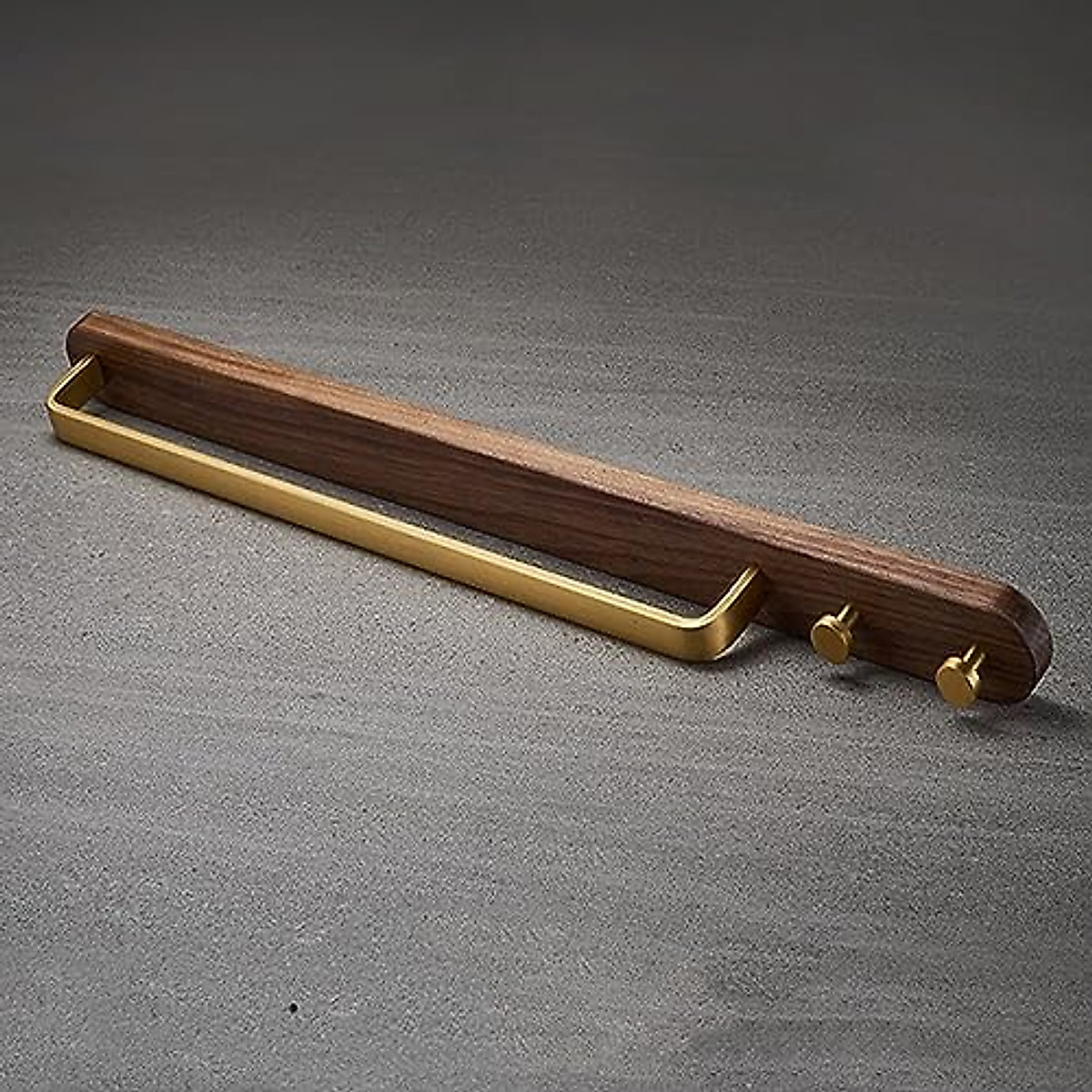 Bathroom Towel Holder Wood Towel Bar with Metal Rod Wall Mounted Towel Rack Multifunctional Bathroom Accessory No Towel Rack Stand