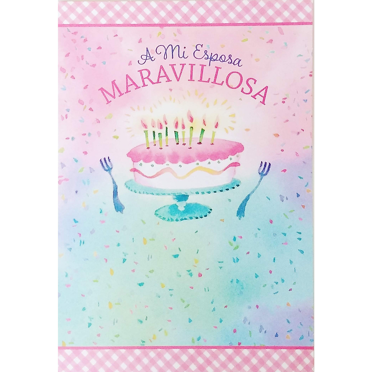 Greeting Card A Mi Esposa Maravillosa - To My Wonderful Wife Happy Birthday in Spanish
