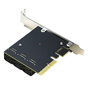 PCIe SATA Card [6 Ports], RIITOP PCIe x4 to 6 Port SATA 3.0 6Gbps Expansion Controller Adapter
