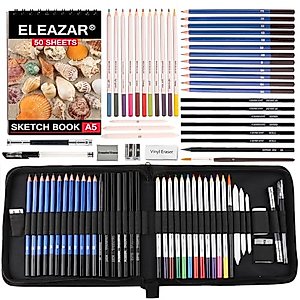 ELEAZAR 42 Sketch Sets, Professional Art Supplies, Colored Pencils, Graphite Pencils, Charcoal Pencils, Watercolor Pencils and Sketching Pencils for Artists, Adults, Teens and Beginners…