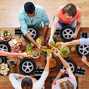 Kepeel 96 Pcs Race Car Party Plates and Napkins Sets, Racing Car Race Track Party Supplies Decorations Racing Sports Themed Dinnerware for Kids Boys Birthday Baby Shower Home Decor, Serves 24