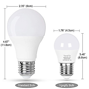 Vgogfly LED Refrigerator Light Bulb 40W Equivalent 120V A15 Fridge Waterproof Bulbs 5 W Daylight White 5000K E26 Medium Base Freezer Ceiling Home Lighting Lamp Non-dimmable(1 Pack)