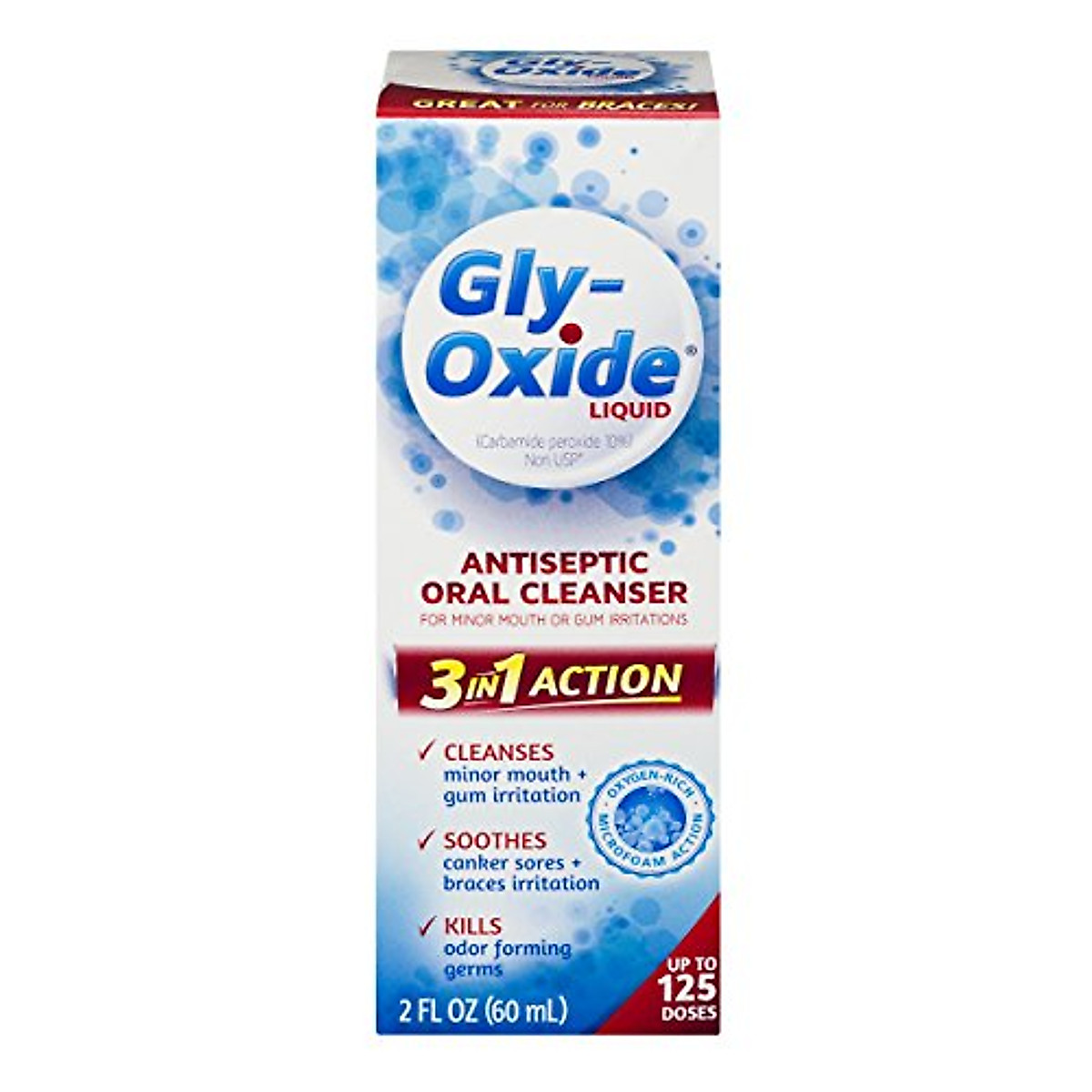 Gly-Oxide Alcohol-Free Antiseptic Mouth Sore Rinse, 2 oz, Packaging May Vary