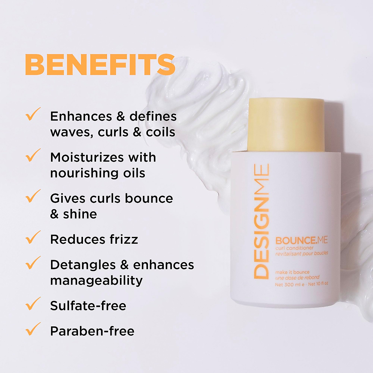 BOUNCE.ME Curl Conditioner by DESIGNME | Curl-Defining, Added Bounce, Nourishing, Anti-Frizz Formula for All Curly Hair Types | Boost Shine & Moisturising Conditioner for Curly Hair