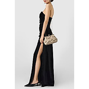 BABEYOND Women's Floral Embroidery Evening Bags Kiss Lock Rhinestone Purse for 1920s Party Prom Wedding