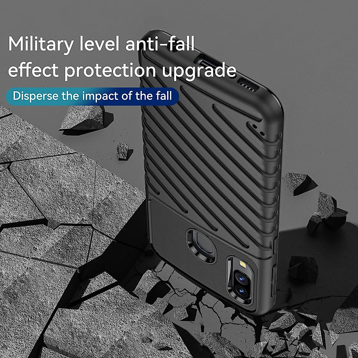 DFTCVBN Phone Case for Galaxy A40 Case, Samsung A40 SM-A405F Case with Screen Protector, Military Grade Shockproof Rugged Shield Anti-Scratch Soft TPU Back Cover Cases for Samsung Galaxy A40 black