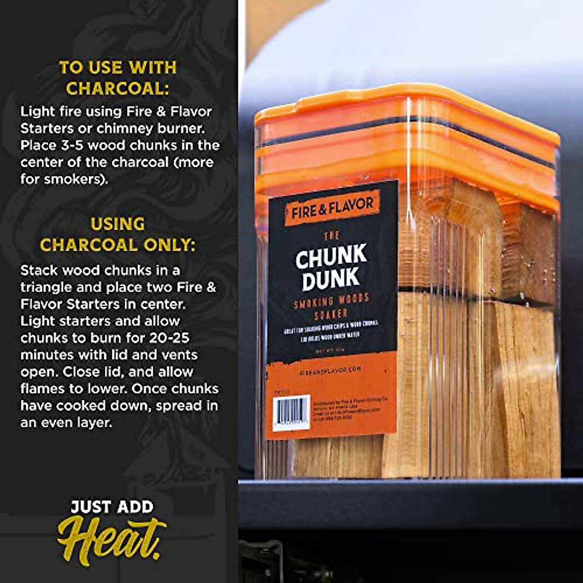 Fire & Flavor Oak Wood Chunks for Smoking and Grilling - All-Natural, Long-Lasting with a Mildly Sweet Flavor - Large Chunk Wood Chips for Smokers