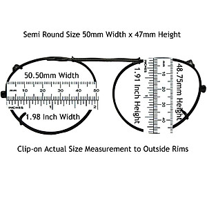 Semi Round Polarized Clip On Sunglasses (Pewter-Polarized Gray Lens, 50mm Wide x 47mm Height)