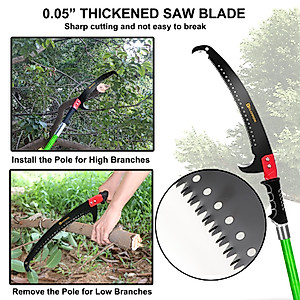 ELIXRION 7-27 Feet Pole Saws for Tree Trimming Manual Branch Pruner Cutter Kits, Manual Pole Saw Cut Branch Garden Tool Tree Pruner Extendable Hand Saw Tree Trimmer Long Handle Pruner with Storage Bag