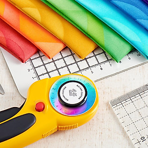 HEADLEY TOOLS 45mm Rotary Cutter Blades 10 Pack Fits Olfa, Fiskars, Replacement Rotary Blade for Arts Crafts Sewing, Rainbow