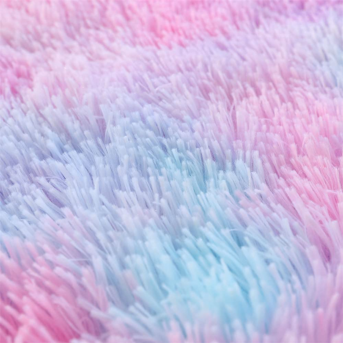 Roscloud Faux Fur Kids Girls Purple Rainbow Comforter Sets Twin/Full - 3PC Bed Set Warm Comfortable Soft Plush Flannel Velvet Fluffy Fuzzy Bedding（Comforter x 1 Pillowcases x 2）