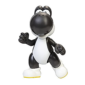 Super Mario Action Figure 4 Inch Black Yoshi Collectible Toy with Egg Accessory
