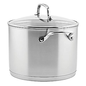 KitchenAid 3-Ply Base Brushed Stainless Steel Stock Pot/Stockpot with Lid, 8 Quart