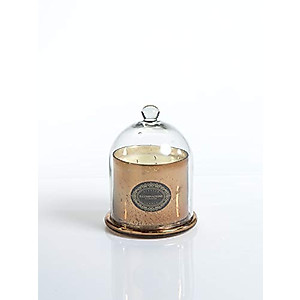 Zodax 6.5" Tall Medium Glass Dome, Vanilla Orchid, Antique Gold Jar Candles