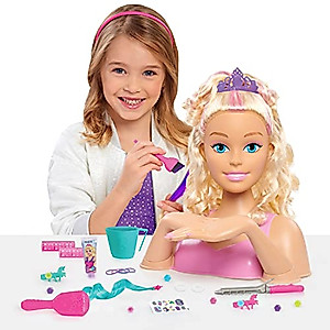 Barbie Unicorn Party 26-piece Deluxe Styling Head, Blonde Hair, Pretend Play, Kids Toys for Ages 5 Up by Just Play