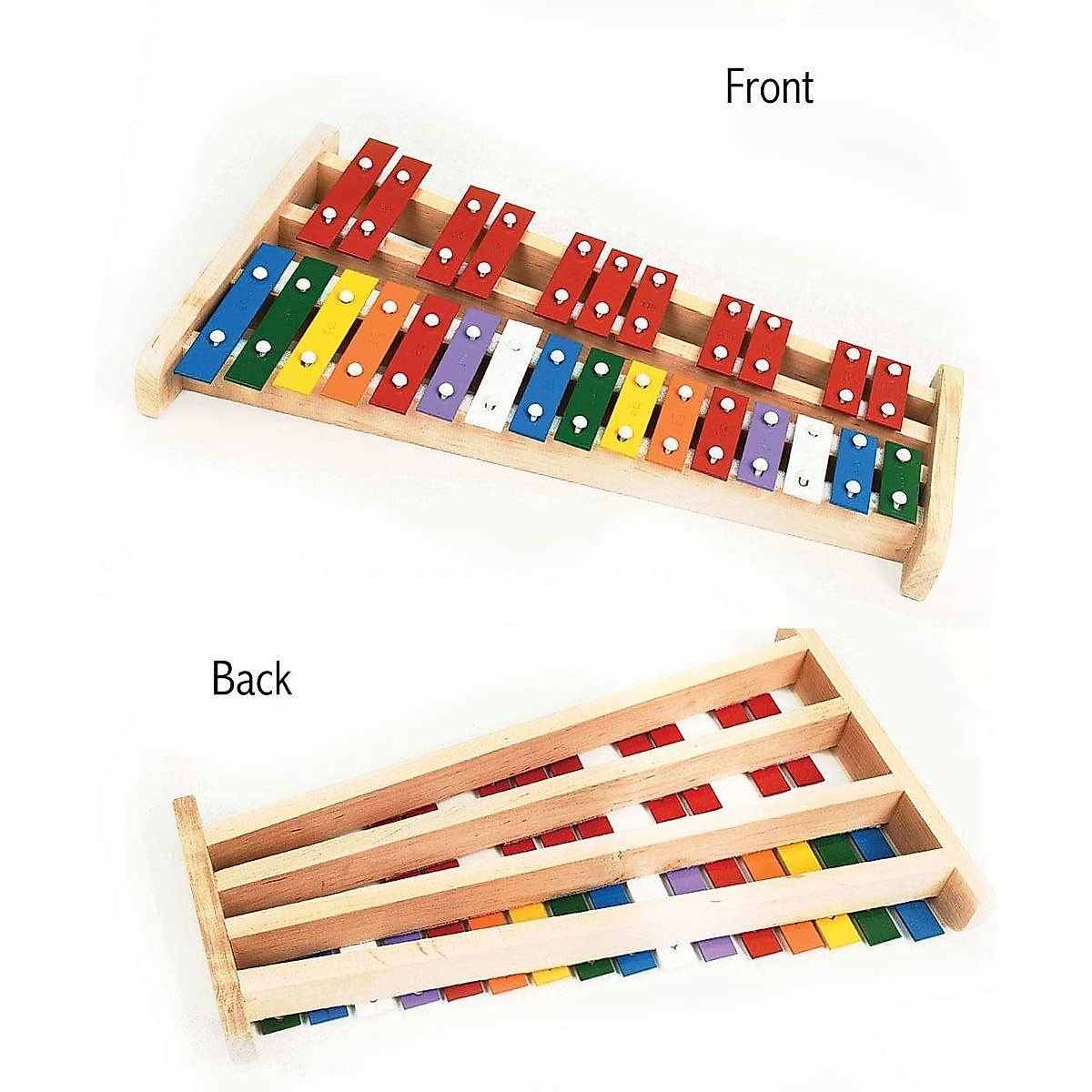 Professional Wooden Soprano Full Size Colorful Glockenspiel Xylophone with 27 Metal Keys for Adults & Kids