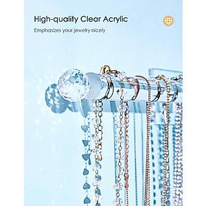 Heesch Headband Holder, Bracelet Holder, Claw Clip Organizer, Acrylic Necklace Holder, Hat Rack for Baseball Caps, Wall Mount Jewelry Holder for Bracelets, Watches, Headbands, Hair Ties (2-Pack)