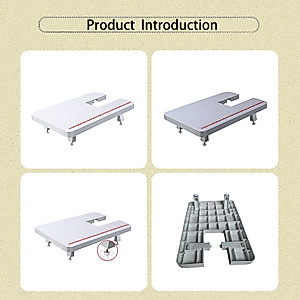 VANELY Sewing Machines Extension Table For Singer 4411, 4423, 4432,4452,5511,5523 Heavy Duty Sewing Machines (Gray)
