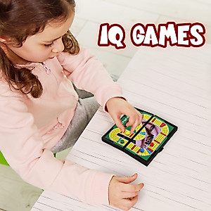 Mini Magnetic Board Games - Set of 12 Individually Packaged Travel Games for 2 players - Checkers Chess Solitaire Tic Tac Toe and Much More. Mini Games for Kid s