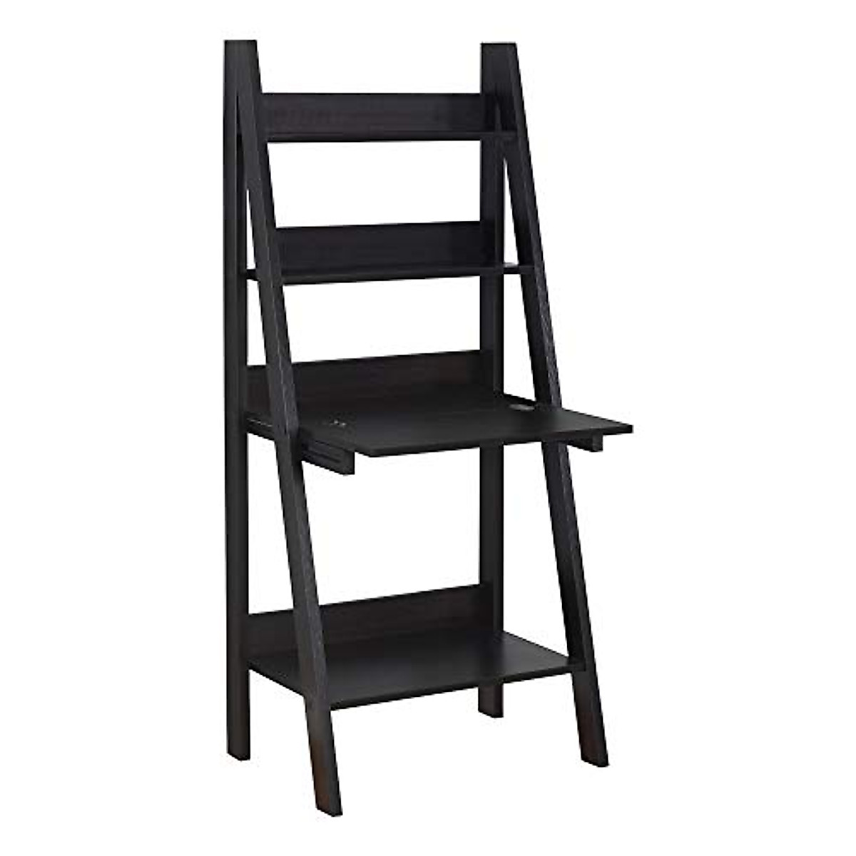 Monarch Specialties Tryy Ladder Desk - Bookcase - Wall Bookshelf - Stand Shelf, 61"H, Cappuccino