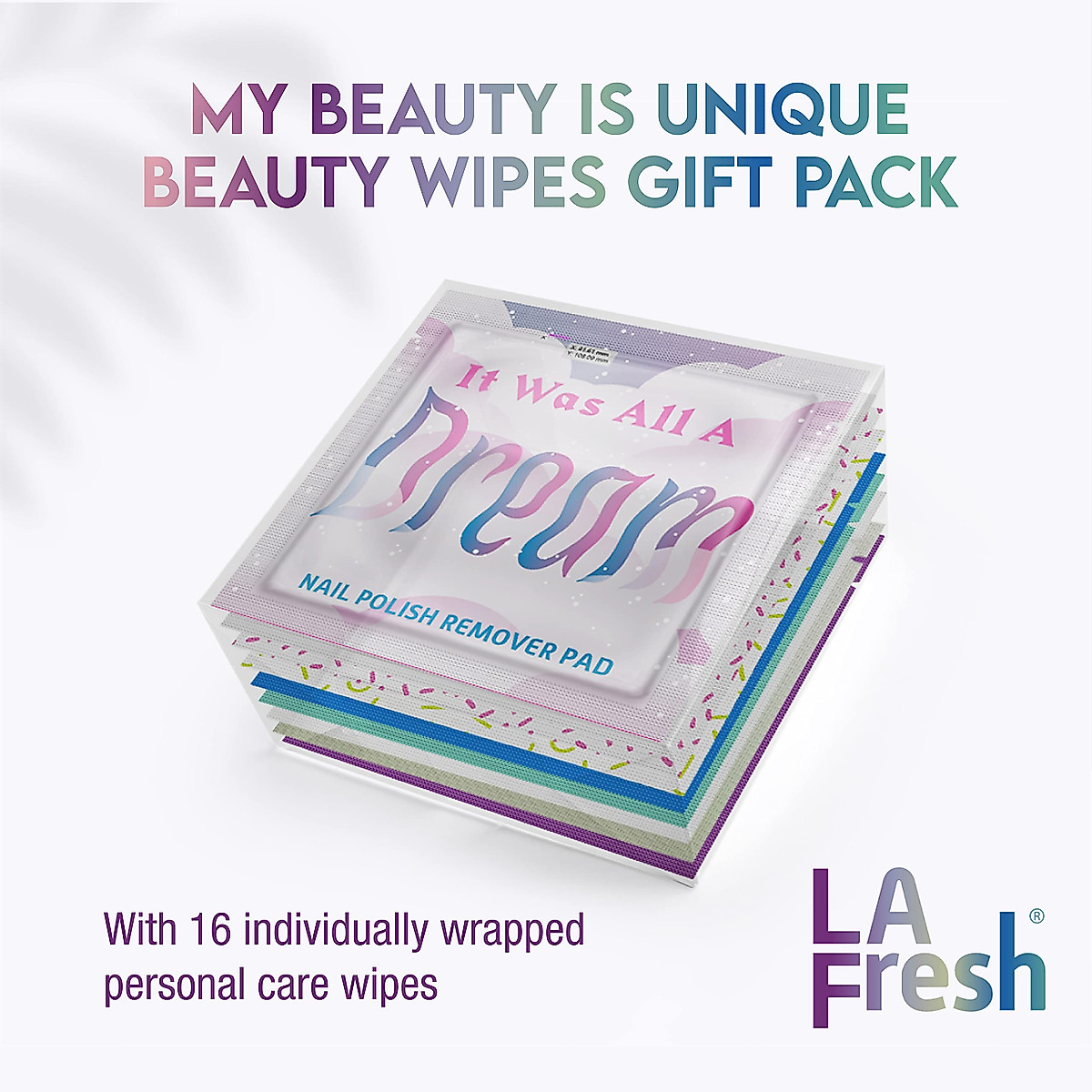 La Fresh My Beauty Is Unique Beauty Wipes Gift Pack - Contains 16 Individually Wrapped Wet Wipes Variety For Personal Care and Travel Essentials