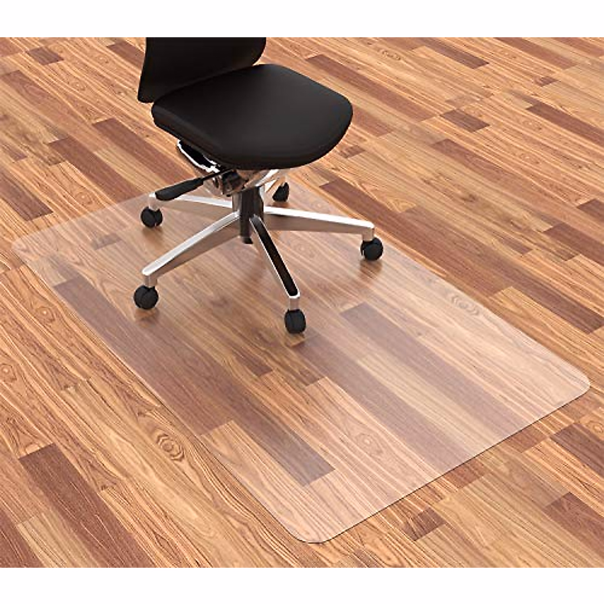 HOMEK Office Chair Mat for Hardwood Floor, 48” x 30” Clear Desk Chair Mat for Hard Floor, Easy Glide for Chairs