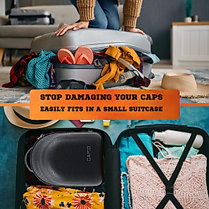 CAP10 Premium Hat Travel Case & Box - Superior Vegan Leather Cap Carrier & Organizer for Baseball Caps, New Era | Stylish Travel Hat Box for Ultimate Storage & Protection, Detachable Eyewear Box