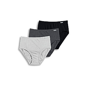 Jockey Women's Underwear Elance Bikini - 3 Pack, Grey Heather/Charcoal Heather/Black, 6