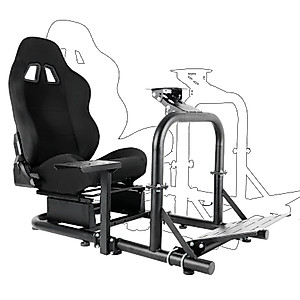Anman G25 Flight Racing Simulator Cockpit Upgrade Pro Fits for Logitech G27 G29 G920, Thrustmaster T300RS TX F458,PS5 Race Car Seat Game Accessories Driving Simulator Cockpit Steering Wheel Handbrake