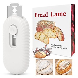 Faweskiy Magnetic Bread Lame Dough Scoring Tool-Sourdough Lame Scoring Tool, Bread Dough Cutter Slashing Razor Tool,Cutting Bread Scoring Tool for Sourdough Bread Baking-Patterns Booklet and 5 Blades