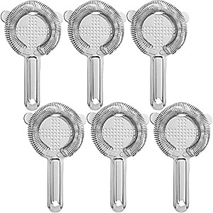 WUWEOT 6 Pack Cocktail Strainer, Stainless Steel Bar Strainer, Bar Tool Drink Strainer with 100 Wire Spring for Professional Bartenders and Mixologists