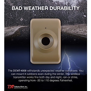 Dakota Alert DCMT-4000 Passive Infrared Motion Detector Transmitter - Wireless Driveway Alarm System for Home Security and Proximity Sensor (Renewed)