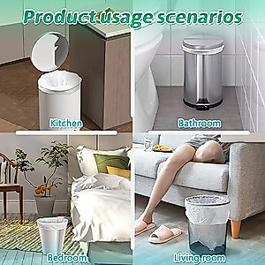 AOMKES 2 Gallon Small Trash Bags - 108 Counts Bathroom Garbage Bags,Unscented Wastebasket Liners,Strong Kitchen Bin Bags,5-7Liters White Trash Bags For Office,Bedroom,Living Room,40x45CM