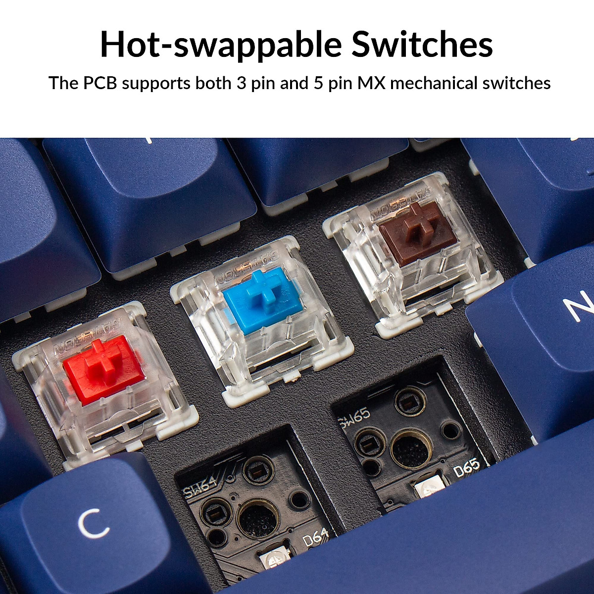 Keychron Q2 Wired Custom Mechanical Keyboard, QMK/VIA Programmable Macro, Full Aluminum, Hot-Swappable Gateron G Pro Brown Switch, 65% Layout Double Gasket Compatible with Mac and Windows - Blue