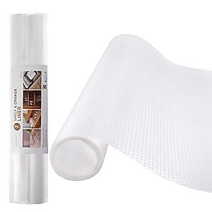 Hemoton 2 Rolls Cabinet Shelf Drawer Liner Non-Adhesive Waterproof Non-Slip EVA Mat Transparent 17.7” x 59”