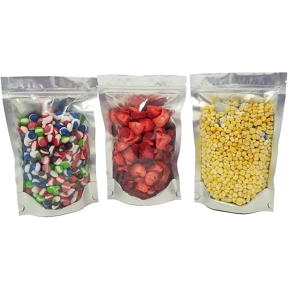 Clear Front Resealable Mylar Bags - 5 Mil - 6" x 9" x 3" Gusset Zip Seal Stand Up Pouch for Freeze Dried Fruits Food Grains Coffee Candy Tea Snacks Storage Container (100)