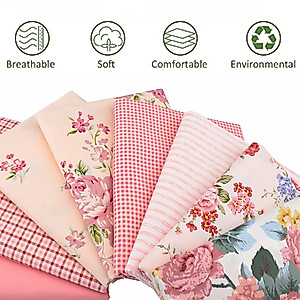 Hanjunzhao Cotton Quilting Fabric Fat Quarter Bundles 18 x 22 inch for Sewing Crafting