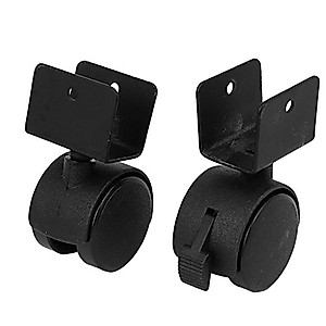 uxcell 1.6" Dia Wheel U-Clamp Top Rotatable Universal Swivel Brake Caster Black 4pcss