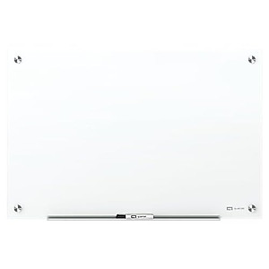 Quartet Magnetic Glass Dry Erase White Board, 6' x 4' Whiteboard, Frameless, Brilliance White High Contrast White Glass (G27248W)