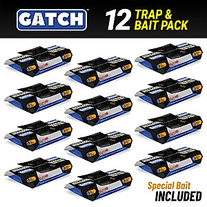Cockroach Killer Indoor Home (12 Pack), Cockroach Traps Indoor Sticky, Baited Glue Roach Killer Indoor Infestation for Roaches, Spider, Cricket, Cars & Home, Child & Pet Friendly