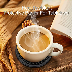 Coasters for Drinks,Black Coasters for Coffee Table -Soft Coasters Set Cup Mat -Coffee Table Coasters for Drinks Absorbent -Kitchen Decor -Coffee Table Decor (Diamond, 2Pack-Black)