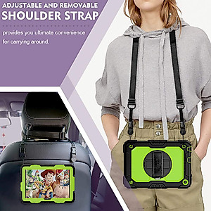 Amazon Kindle Fire HD 8 Case（10th Generation 2020 Release with Screen Protector | Herize Full Body Shockproof Protective Case W/Swivel Kickstand Hand Shoulder Strap for Amazon Fire HD 8 Inch 2020