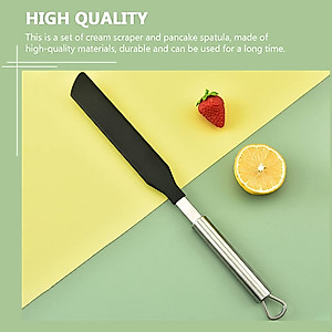 DOITOOL Crepe Spreader and Spatula Set, 2Pcs Stainless Steel Crepe Spreader Tool T Shape Crepe Maker Spreading Tool for Bakery