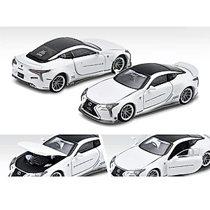LC500 LB Works RHD (Right Hand Drive) Pearl White with Black Top and Graphics Ltd Ed to 1800 Pieces 1/64 Diecast Model Car by Era Car LS21LC2901